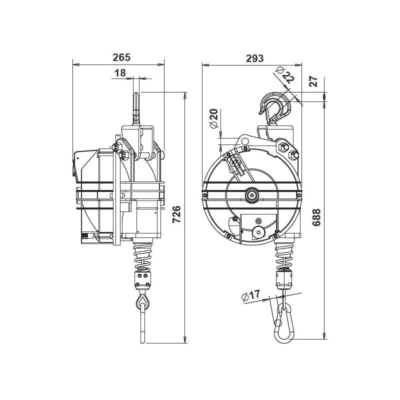 Equilibreur de charge Tecna 9443G - Capacité de 80 à 90 kg