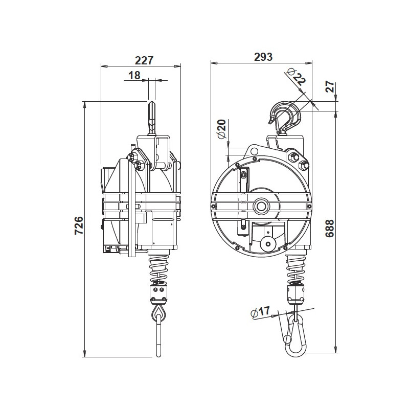 Equilibreur de charge Tecna 9433G - Capacité de 25 à 35 kg