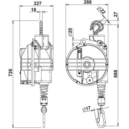 Equilibreur de charge Tecna 9401 - Capacité de 15 à 20 kg