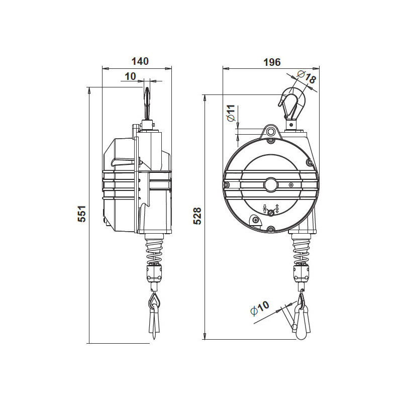 Equilibreur de charge Tecna ATEX 9354AX - Capacité de 4 à 7 kg