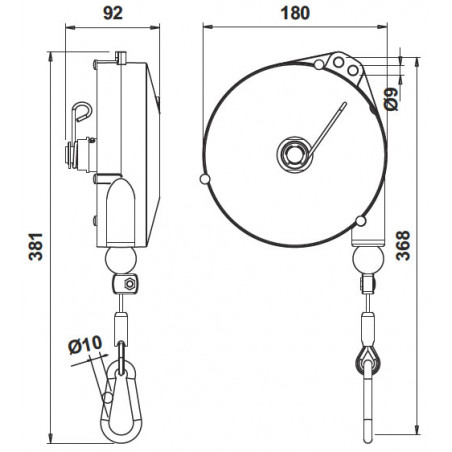Equilibreur Tecna ATEX 9340AX - Capacité de 10 à 14 kg