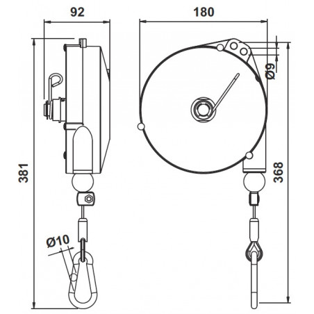 Equilibreur Tecna 9340 - Capacité de 10 à 14 kg